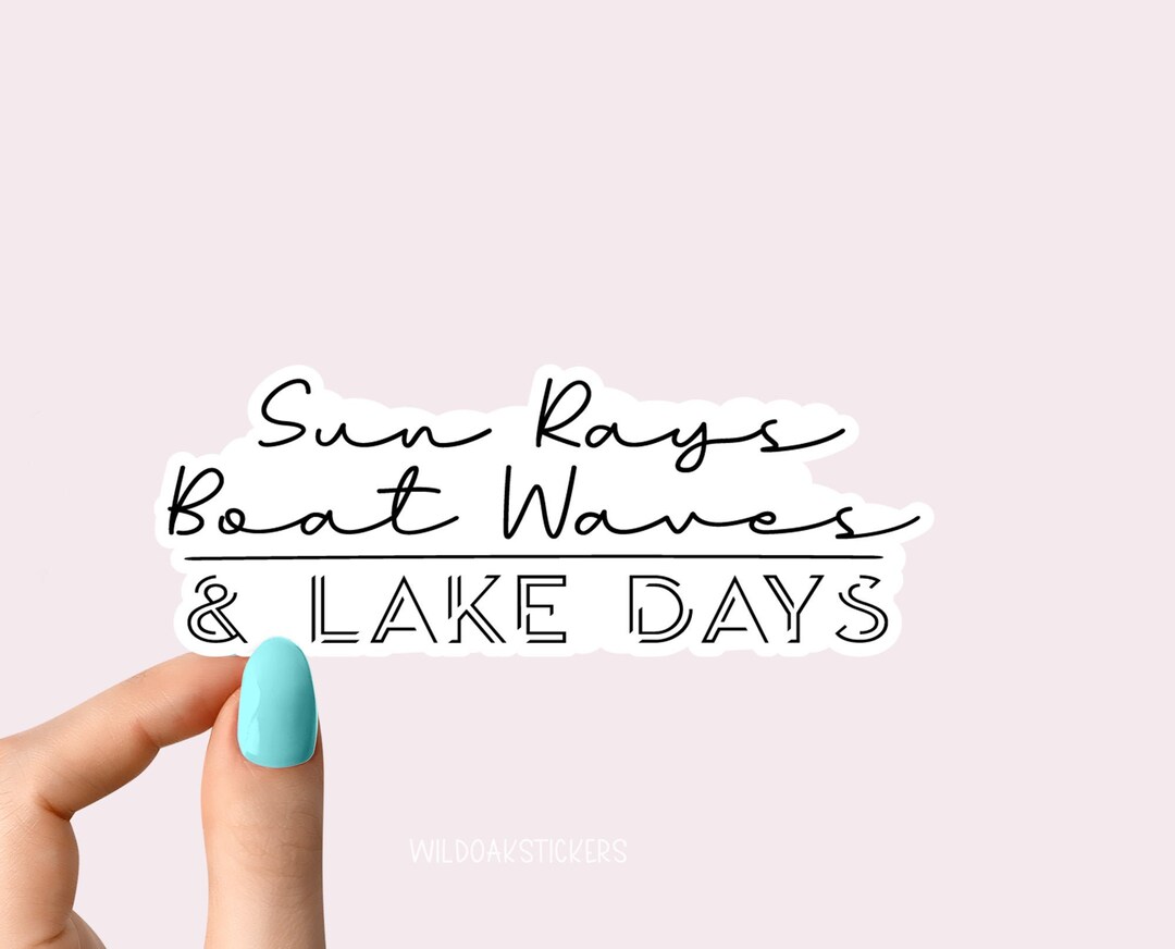 Sun Rays Boat Waves and Lake Days Sticker, Lake Stickers, Outdoor ...