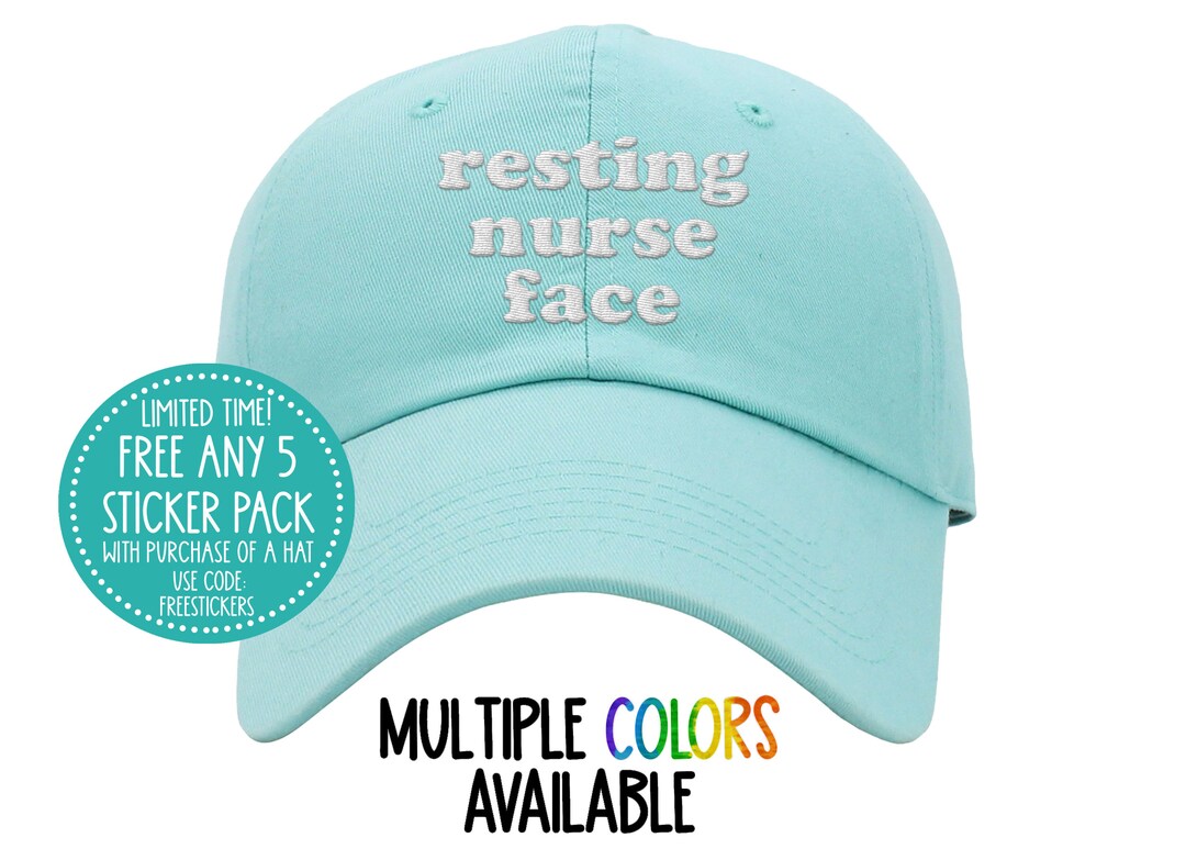 Resting Nurse Face Funny Nurse Hats Personalized Embroidered Hat ...