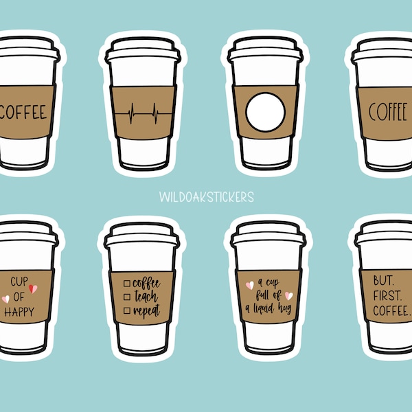 Coffee Stickers for Water Bottle - Etsy