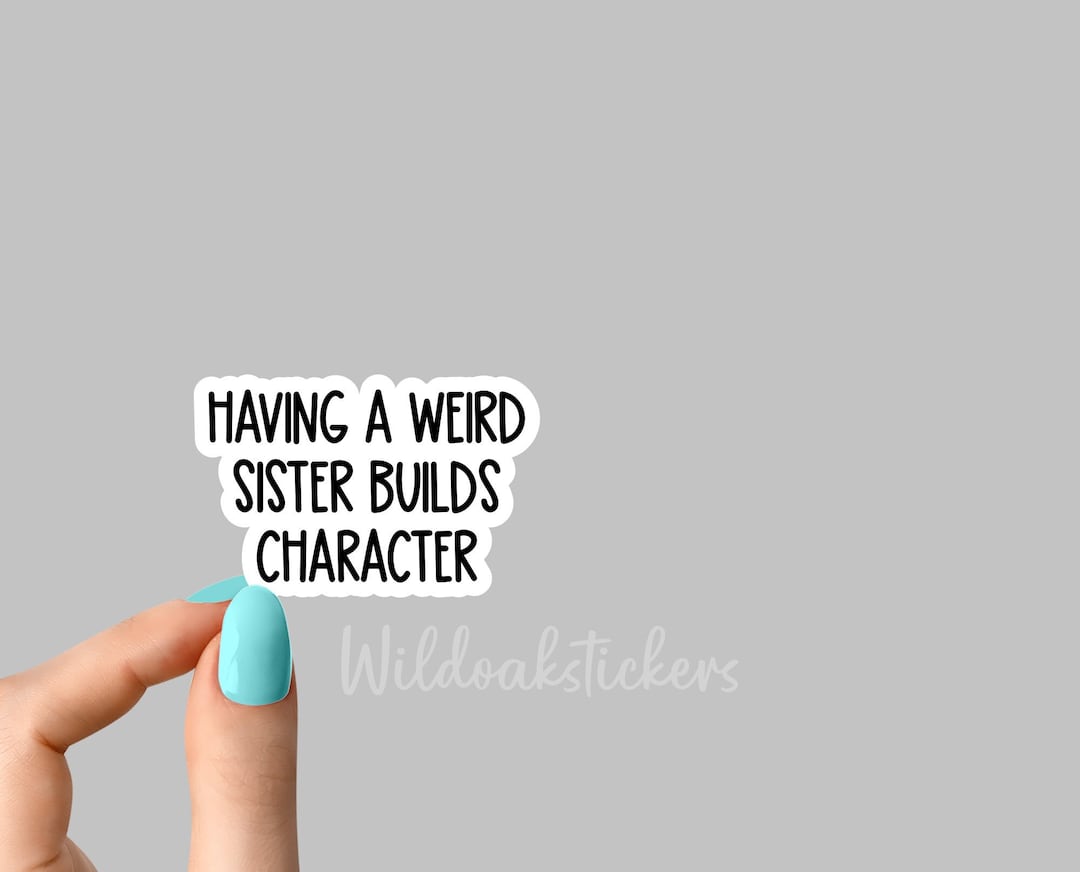 Sister Builds Character Stickers, Funny Sister Stickers, Sister Laptop ...