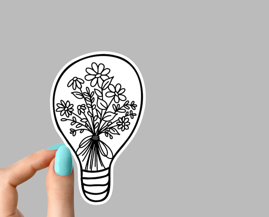 Lightbulb Plant Sticker, Potted Plants Succulent Planting Stickers ...