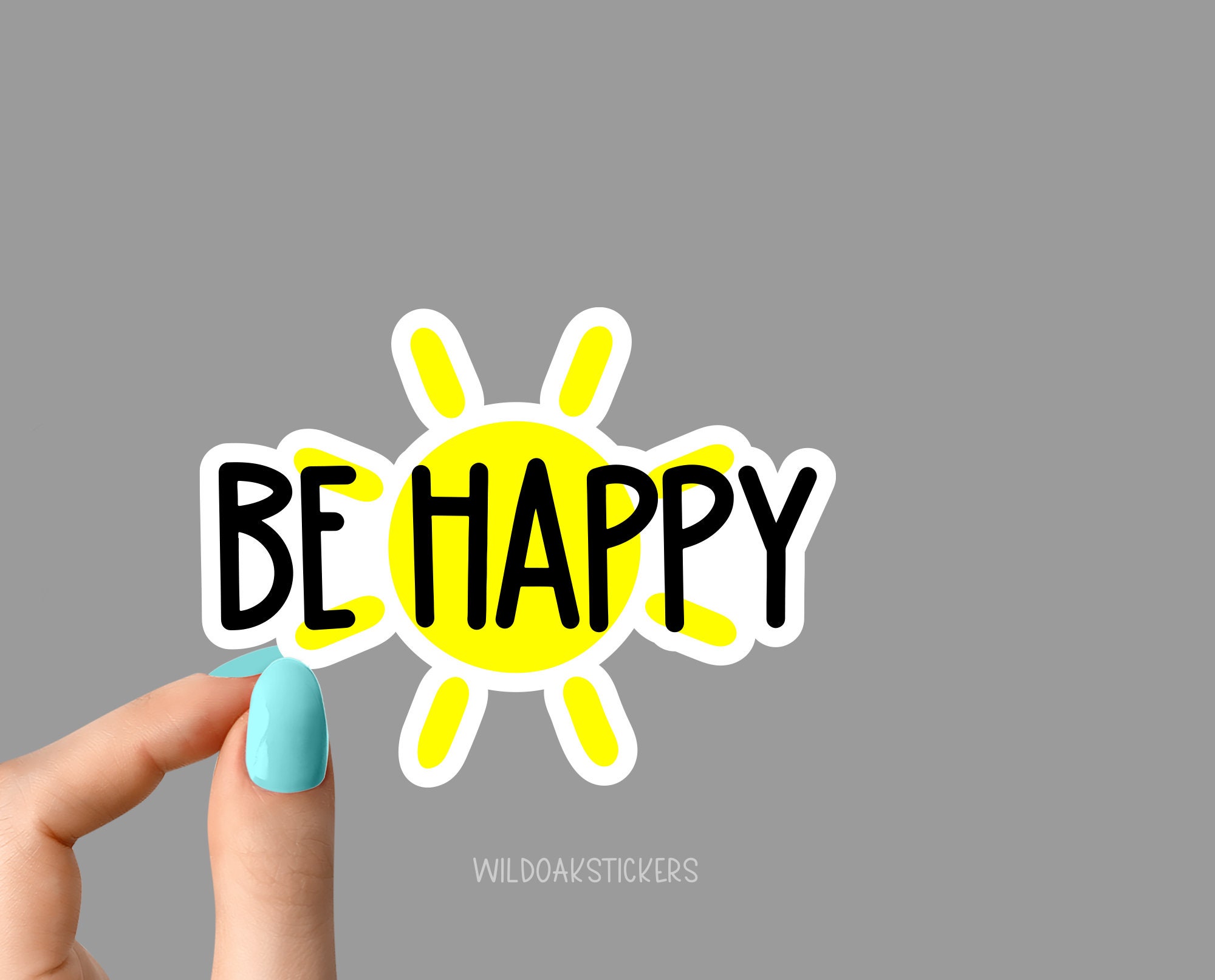 Be Happy Sunshine Stickers Funny Sticker Be Happy Laptop - Etsy