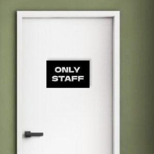 Staff Only Door Poster, Wall Stainless Steel Poster, Staff Only Table ...