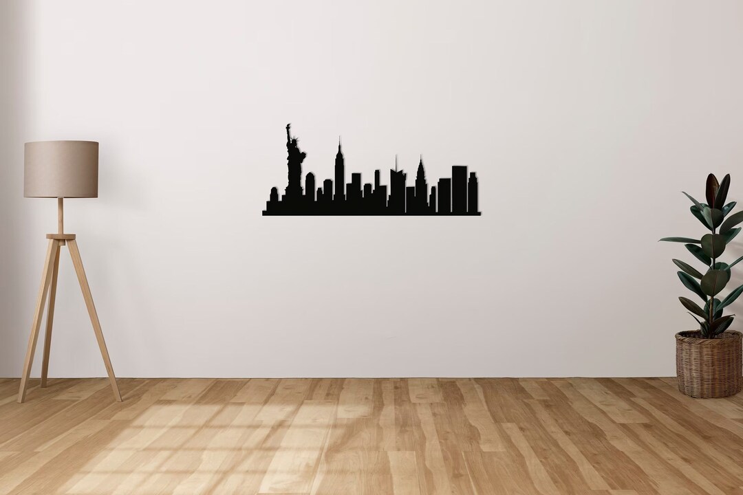 Metal Wall Art, New York City Skyline Metal Poster, Modern Cityscape ...