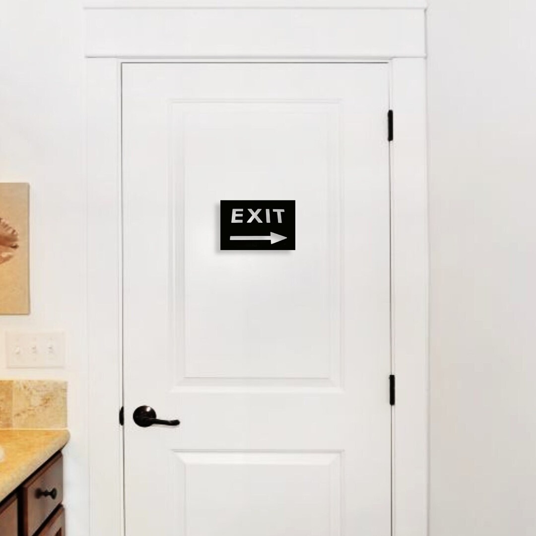 Exit Sign, Metal Exit Poster, Exit Door Poster, Poster for Offices ...