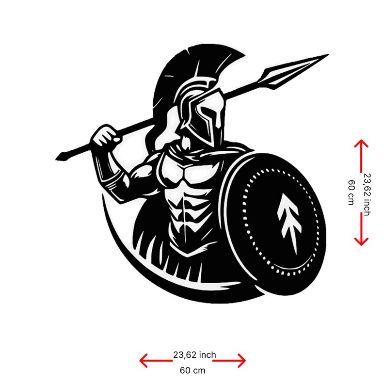 Spartan Warrior Stainless Steel Metal Wall Art | Industrial Office ...