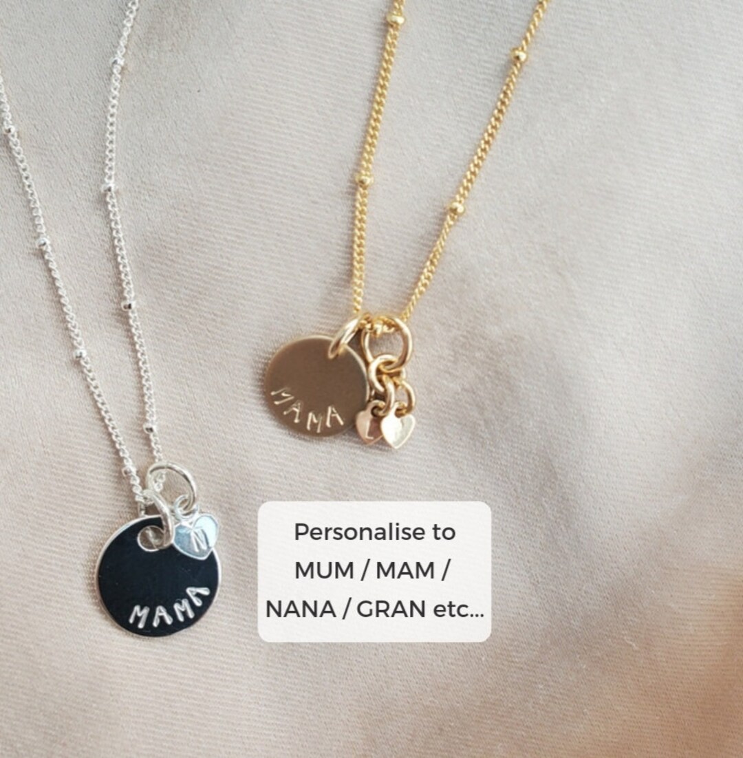 Sterling Silver Mum Necklace, Gold Mama Necklace, Mothers Day Necklace ...