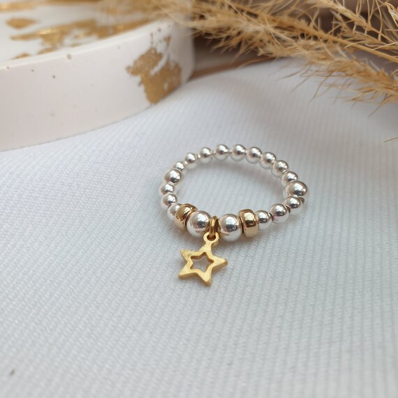Gold Star Ring Stretchy Star Ring Sterling Silver Star Ring | Etsy