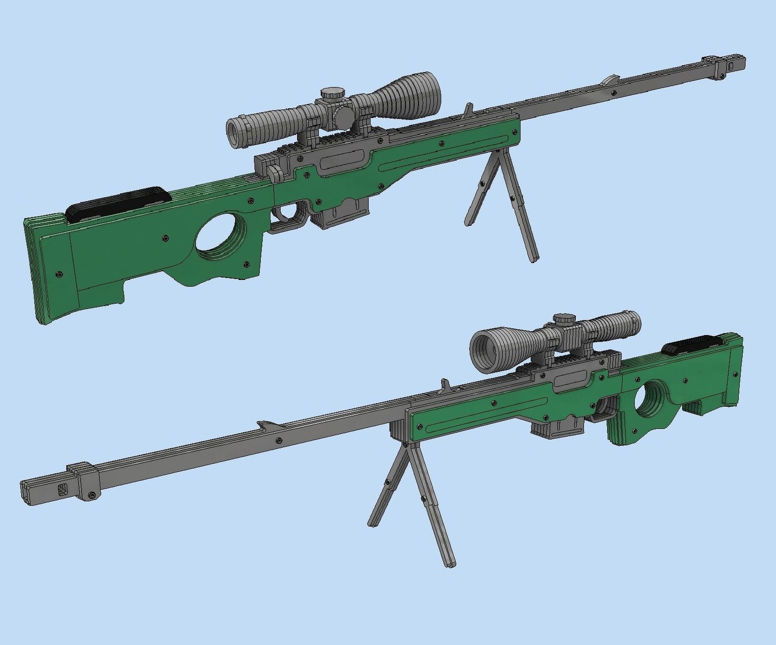 AWP L96A1 Sniper Rifle BONUS: wooden soldiers set. Cs Go. | Etsy