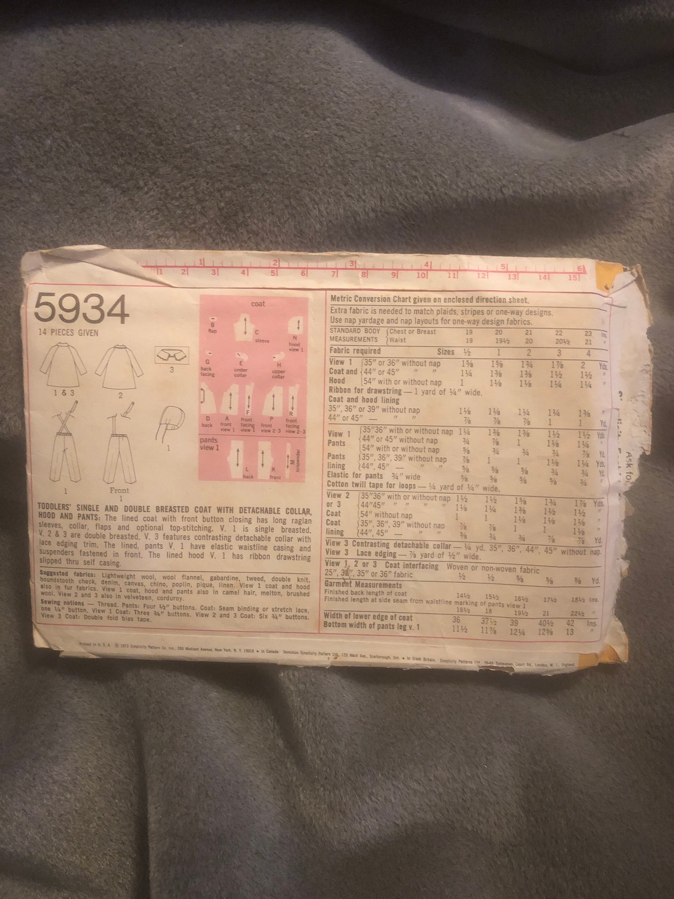 Vintage Unisex Coat/overalls Pattern - Etsy