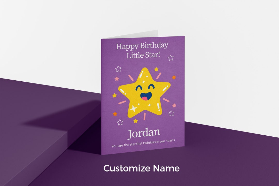 Cute Printable Star Card – Customize Your Kids' Names on a Star Card - Etsy