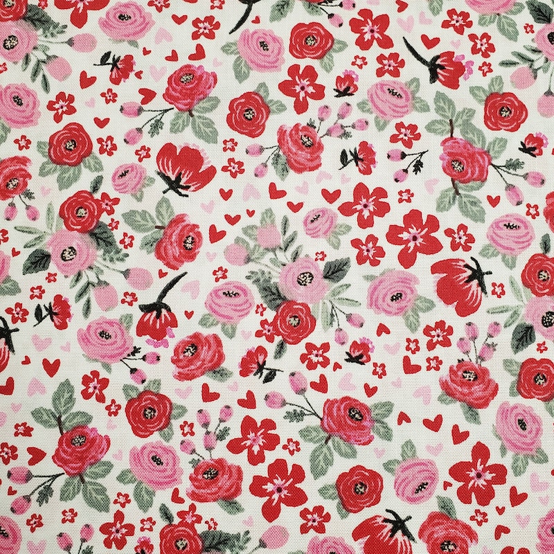 Red Rose Fabric - Etsy