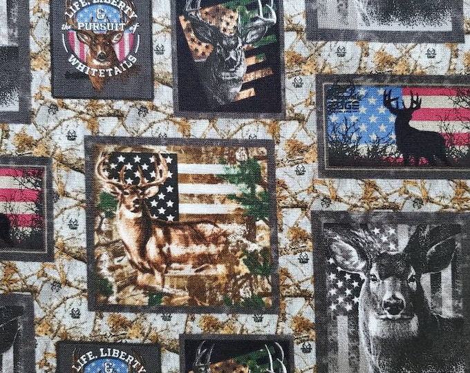 Call of the Wild Cotton Appliques. VIP Screen Print. Deer, Bear, Wolf ...
