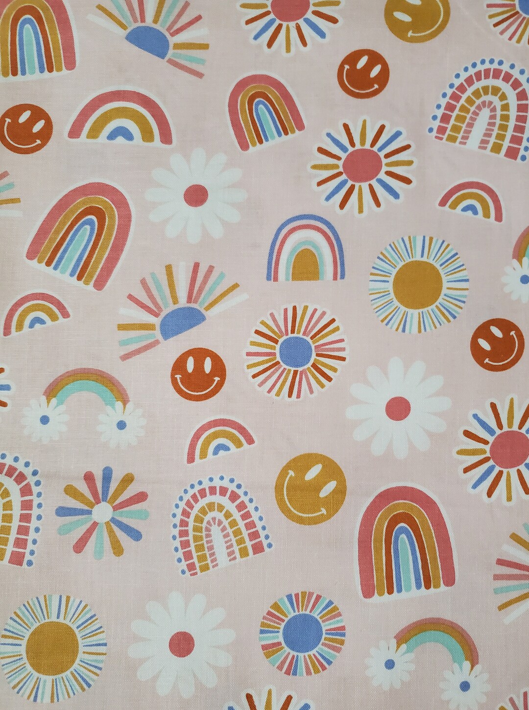 Happy Vibes. Cotton Fabric by Brother Sister Design Studio. Retro ...