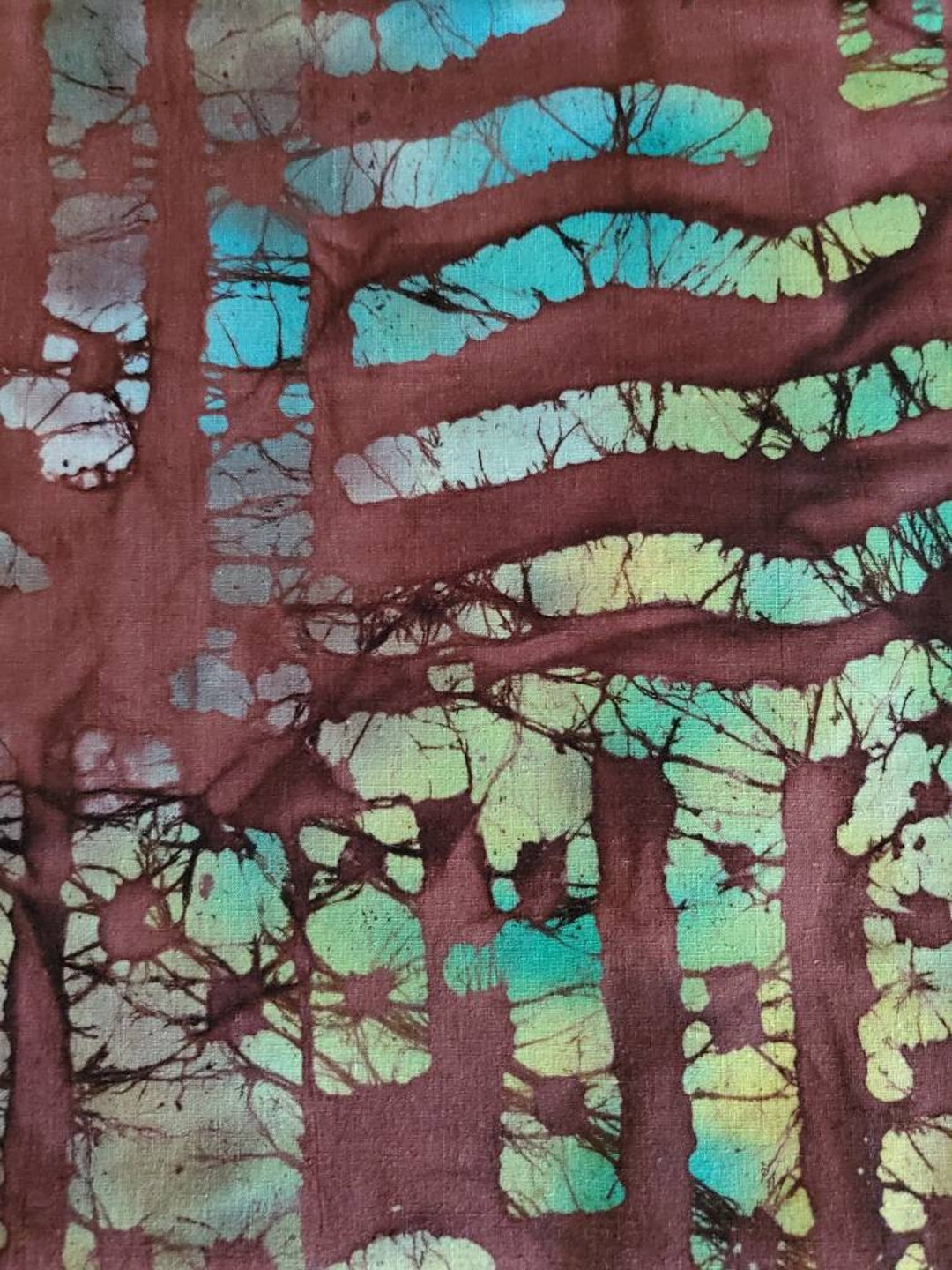 Batik, Abstract Wavy Horizontal and Vertical Stripes of Turquoise ...