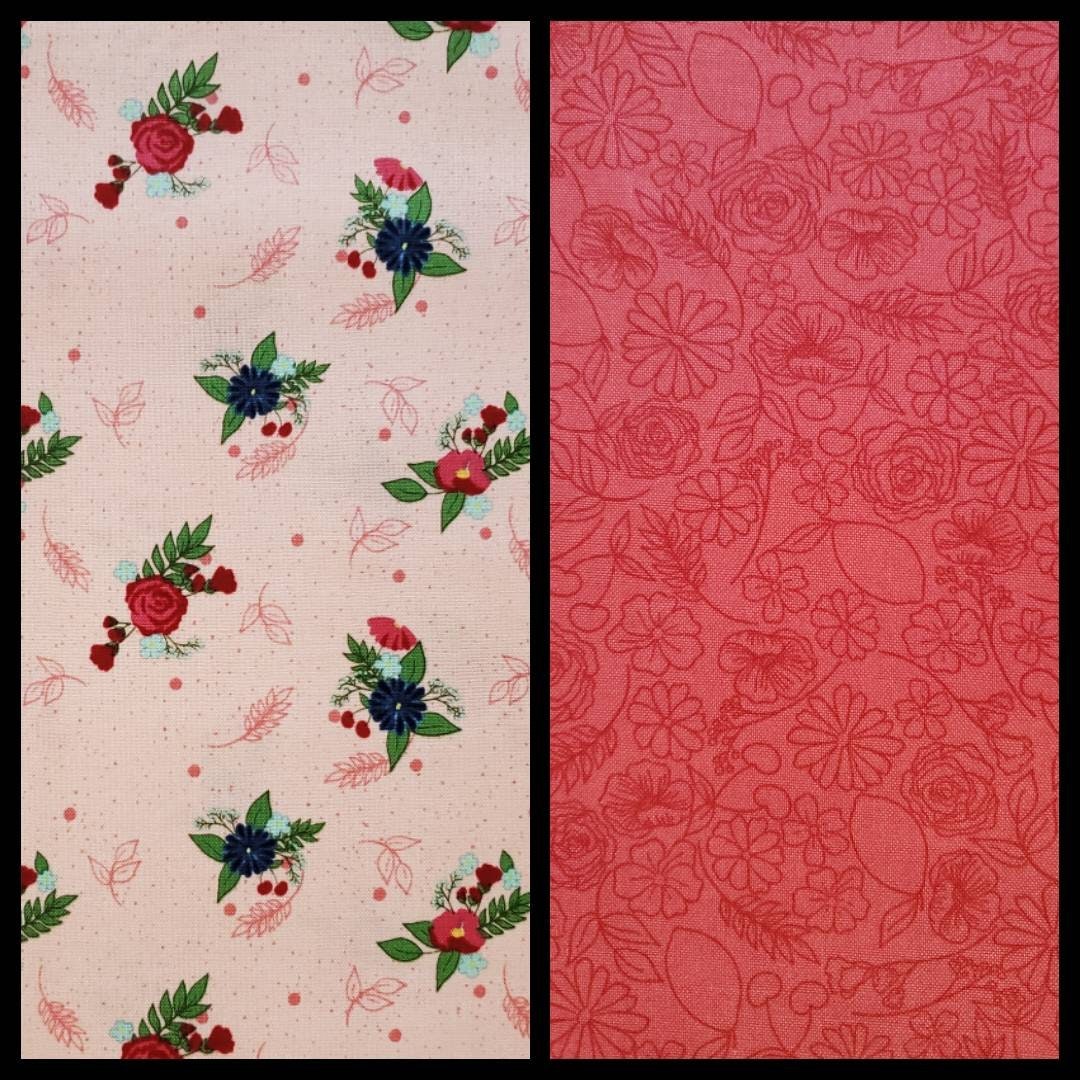 Reflections. Cotton Fabric by Riley Blake. Vintage Peach Floral and ...