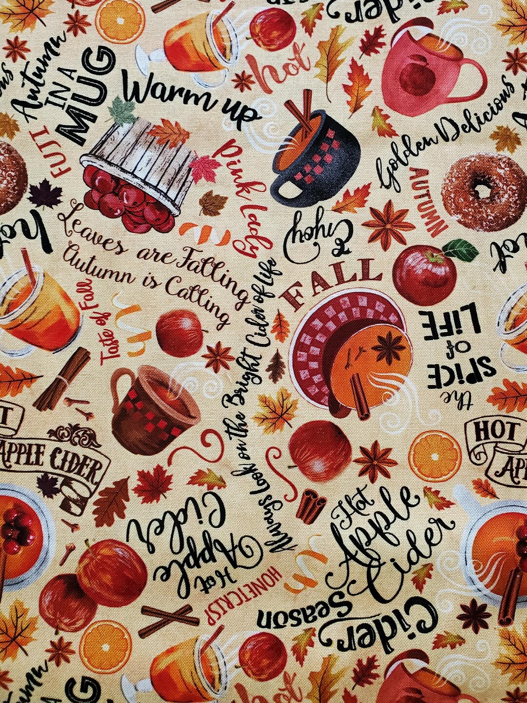 Cider Time. Cotton Fabric by Timeless Treasures. Cider Images, Apples ...