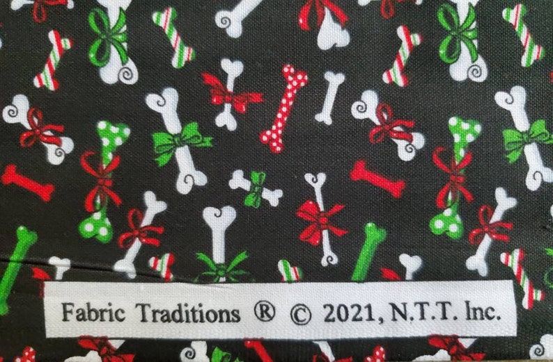 Christmas Bones Cotton Fabric by Fabric Traditions. Fun Dog - Etsy
