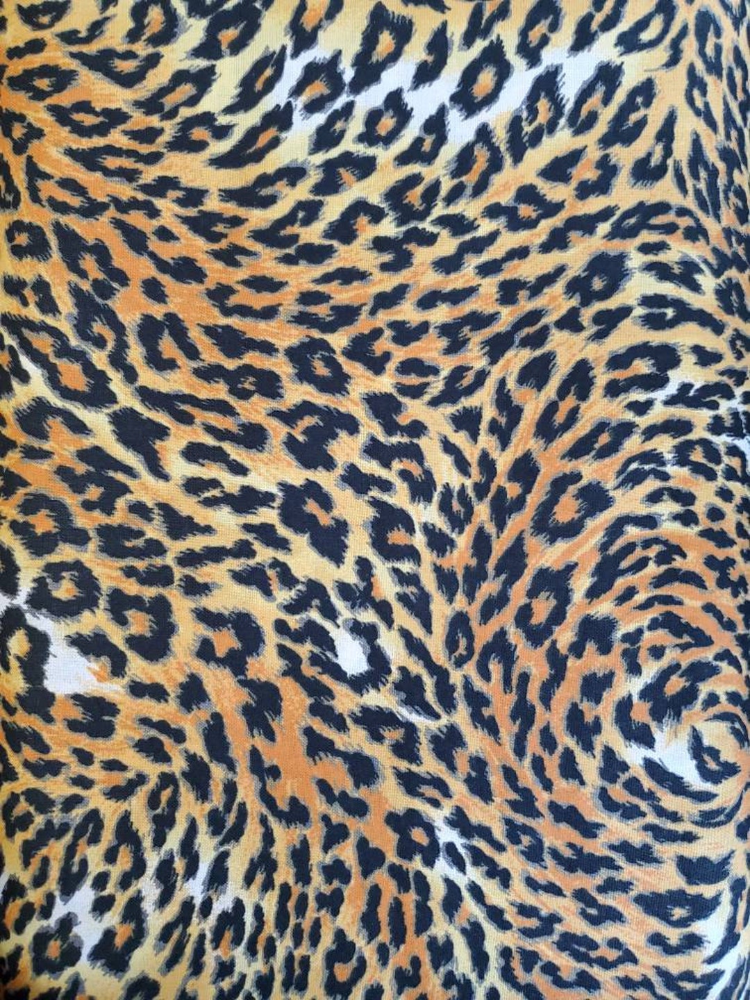 Cheetah Animal Print, Cotton Fabric. Made in the USA. Black Spots on ...
