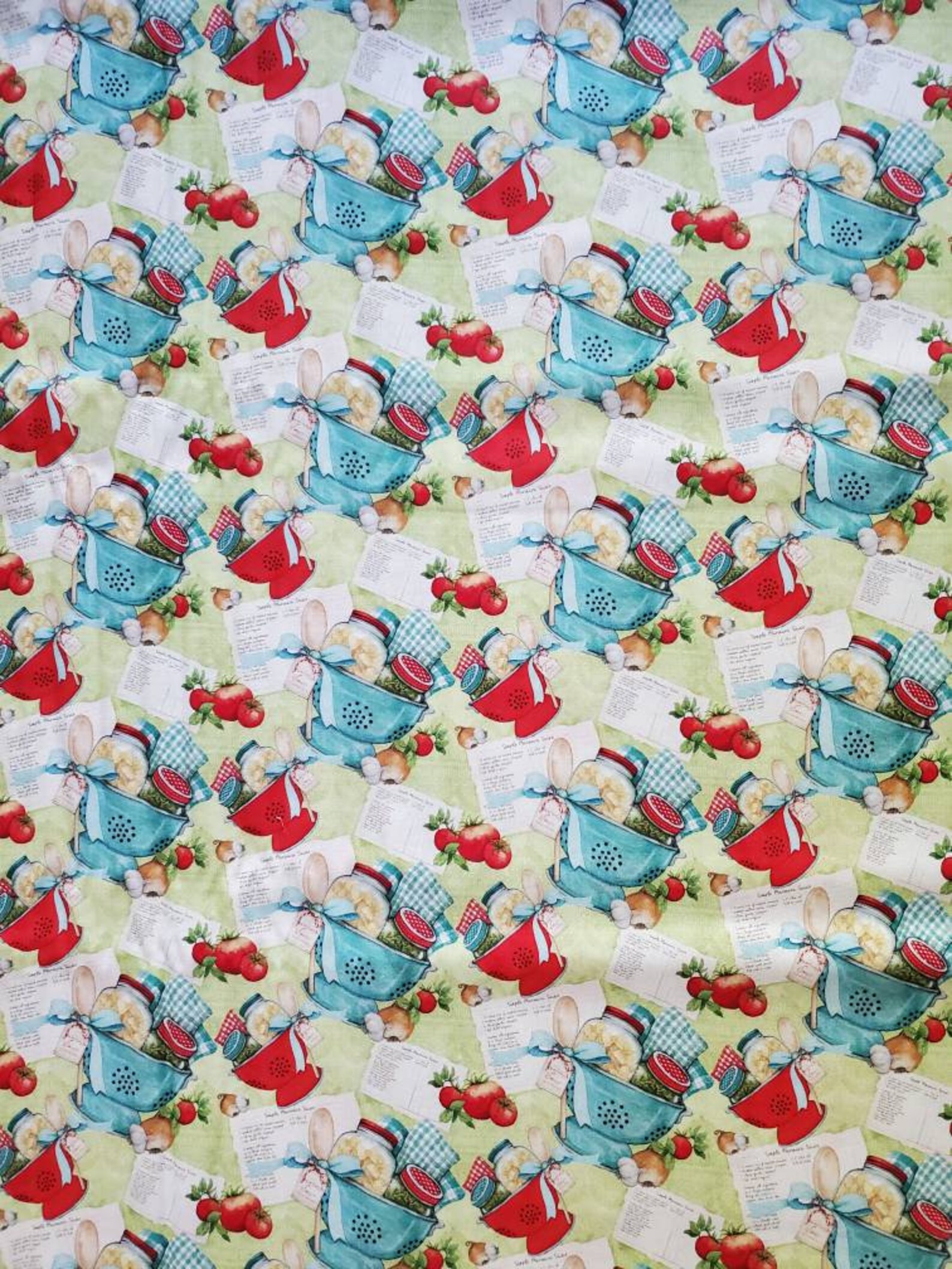 Colander Recipes. Cotton Fabric by Susan Winget for Springs Creative ...