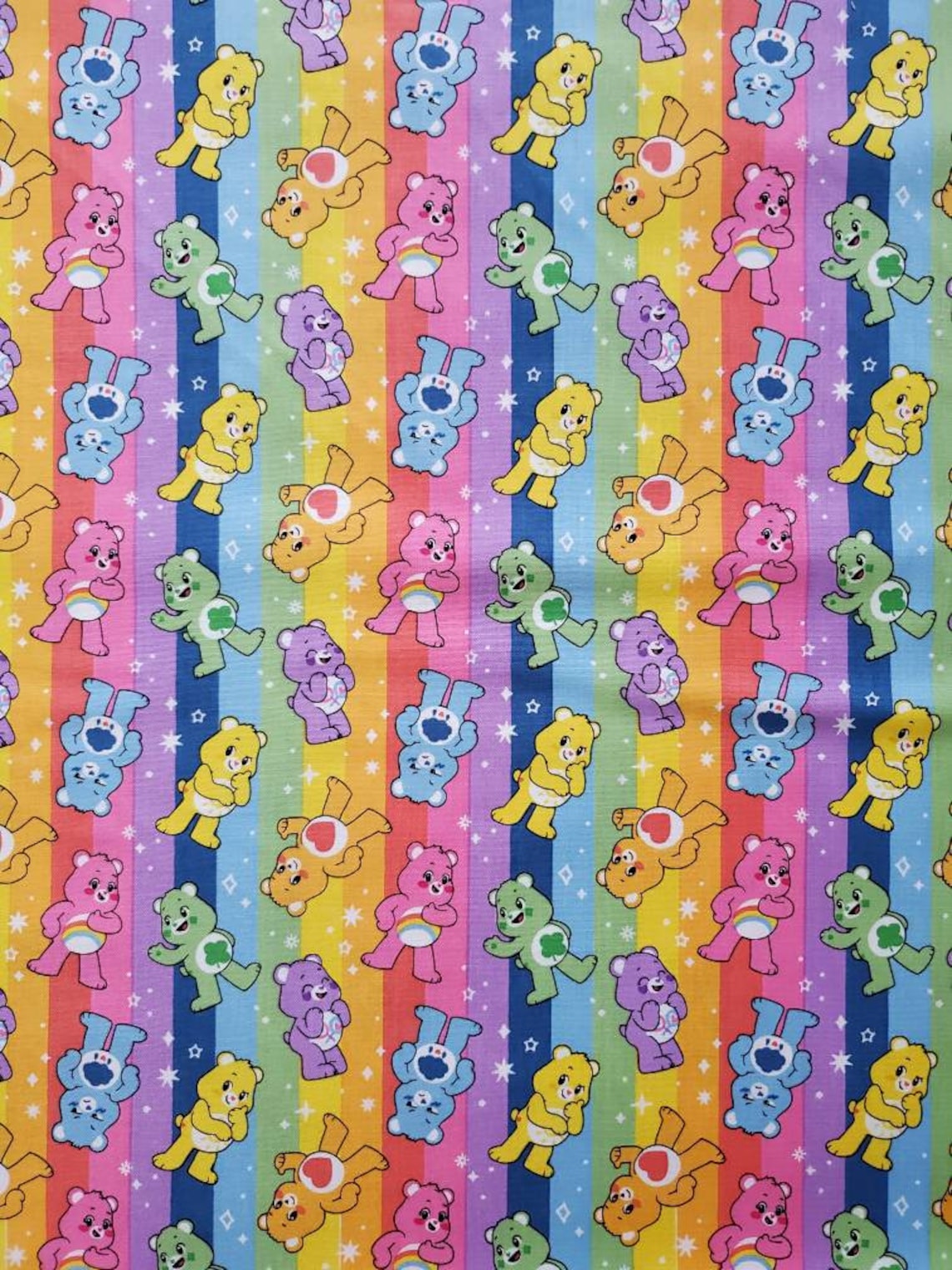 Care Bear Cotton Fabric by Camelot. Striped Hearts and - Etsy