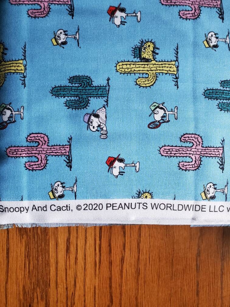 Snoopy and Cacti by Springs Creative Cotton Fabric. Pink - Etsy