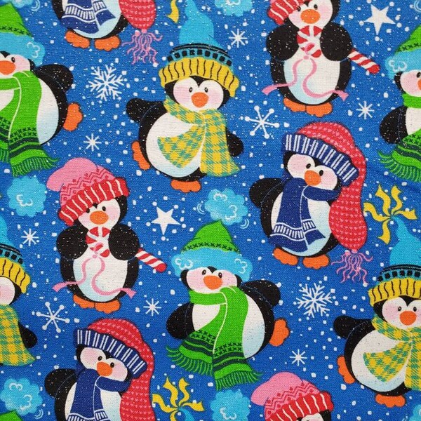 Penguin Fabric - Etsy