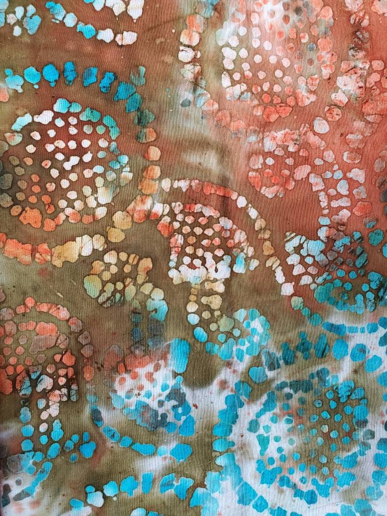 Batik Abstract Cotton Fabric. Pebbles of Beige Rust and - Etsy