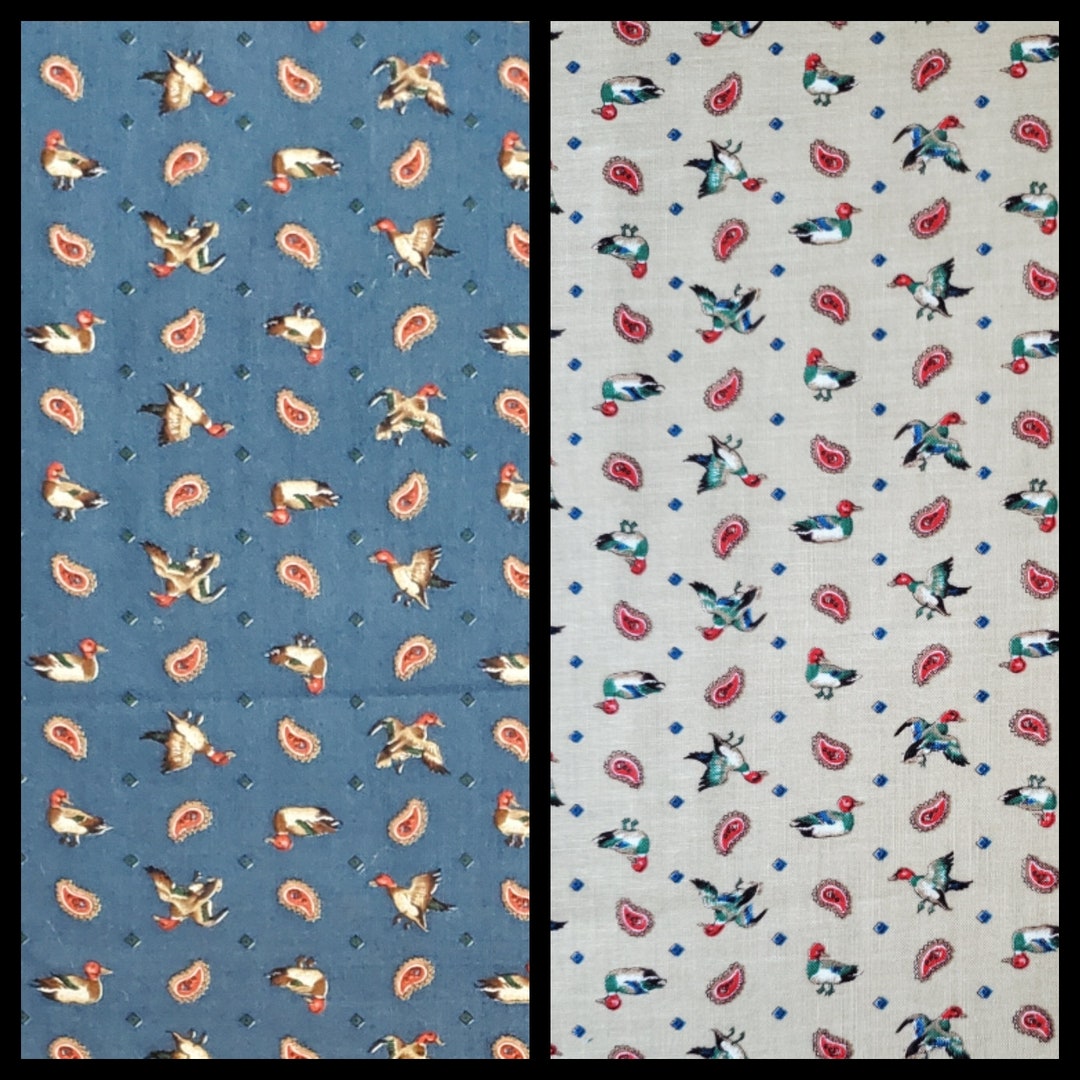 Mallards Amoung Us. Cotton Fabric. Small Mallard Ducks With Paisley ...