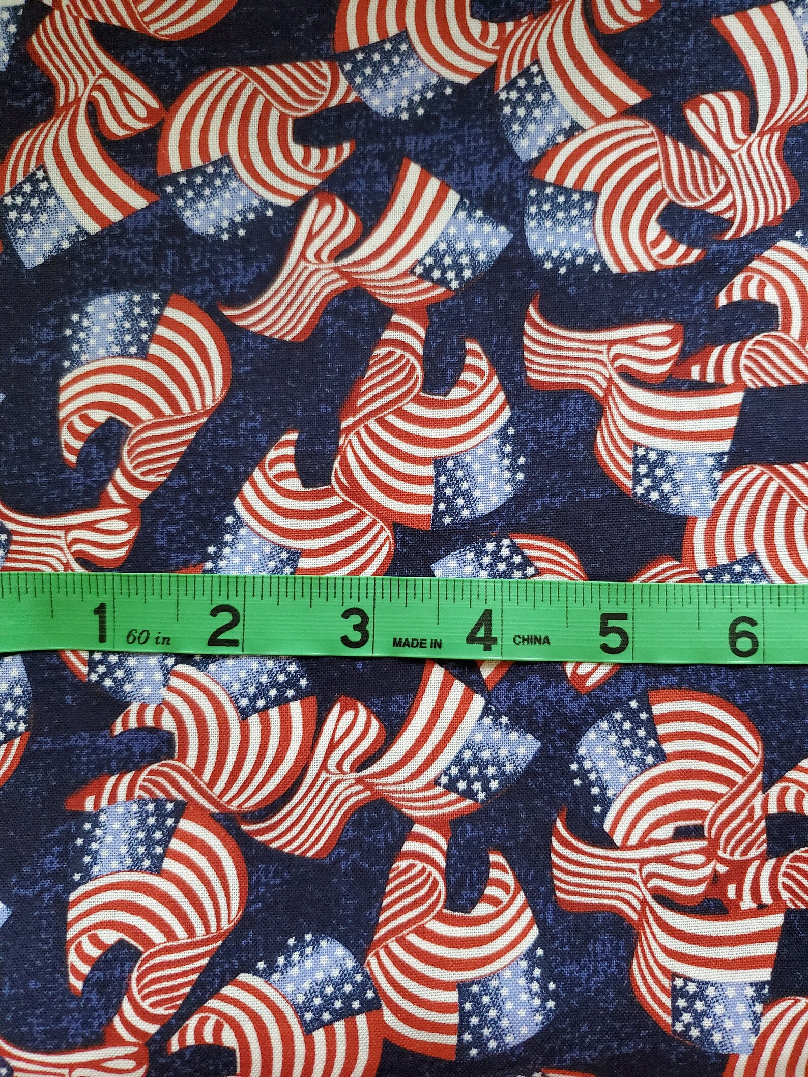 Wavy Flag United States Patriotic Cotton Fabric by the Half - Etsy