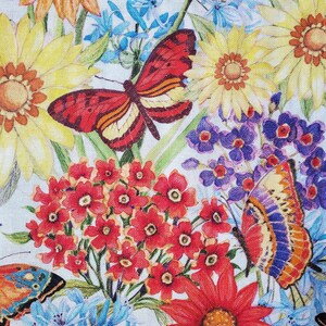 Rainbow Floral Delight. Cotton Fabric by Susan Winget. Butterflies and ...