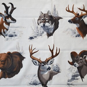 Call of the Wild Cotton Appliques. VIP Screen Print. Deer, Bear, Wolf ...