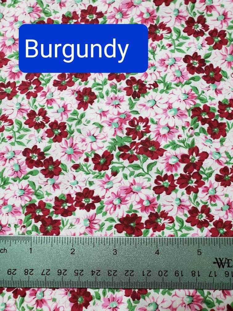 Flower Patch Cotton Fabric. 9 Colors Available. Pinks Blues | Etsy