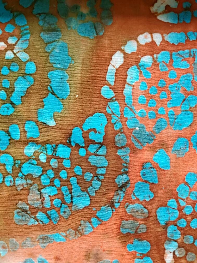 Batik Abstract Cotton Fabric. Pebbles of Beige Rust and - Etsy