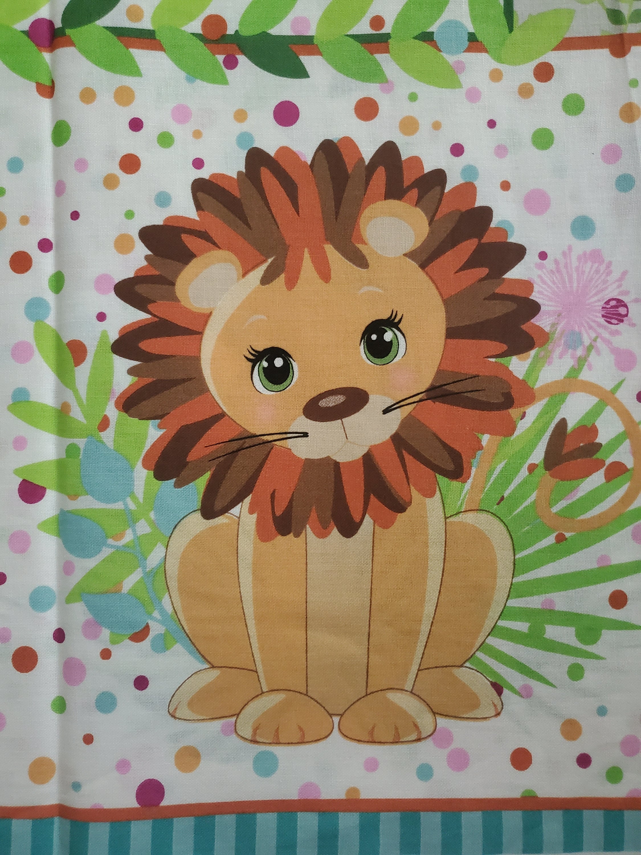 Baby Safari Animal 100% Cotton Quilt Panel. Lions Elephants - Etsy