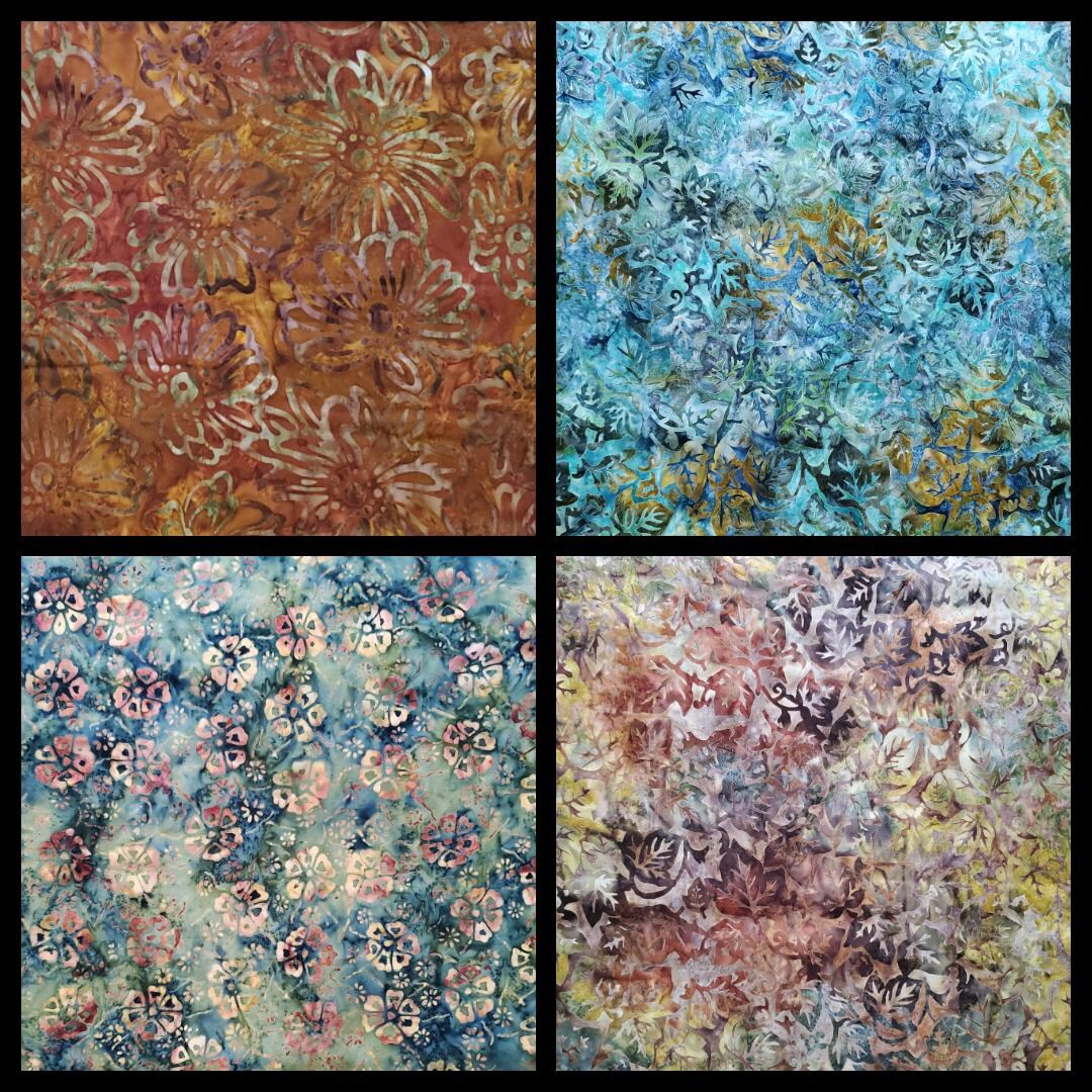 Earthy Hand Stamped Indonesian Batiks. 100% Cotton. 4 Color Choices ...