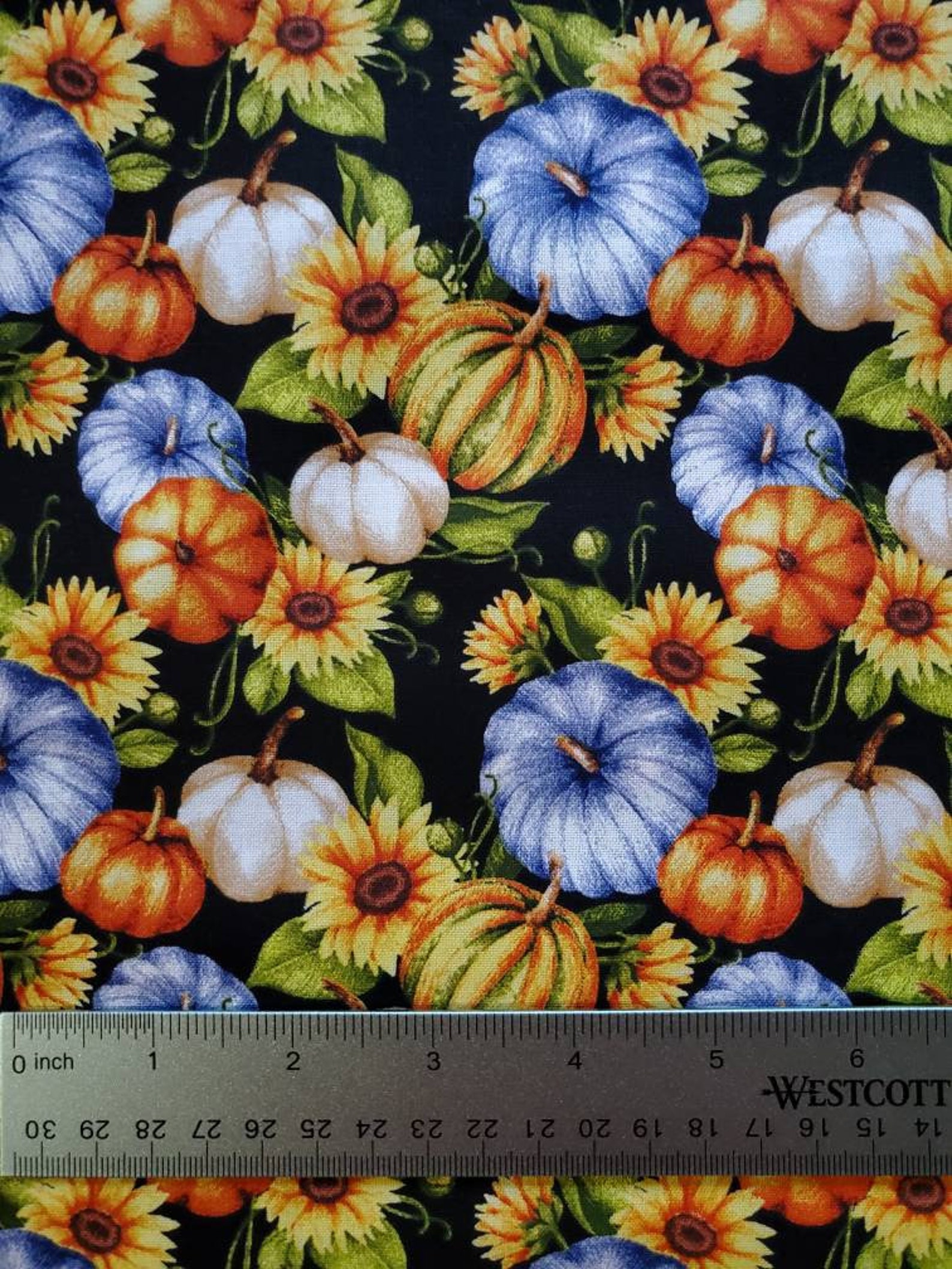 Sunflower Harvest Fall Autumn Cotton Fabric Sunflowers and - Etsy