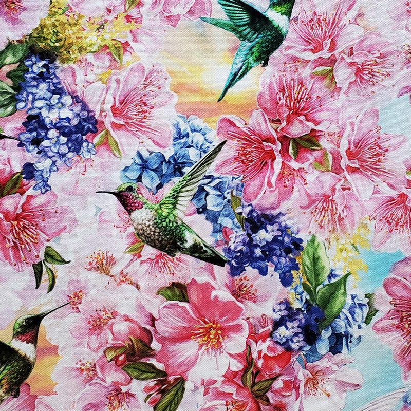 Hummingbird Fabric - Etsy