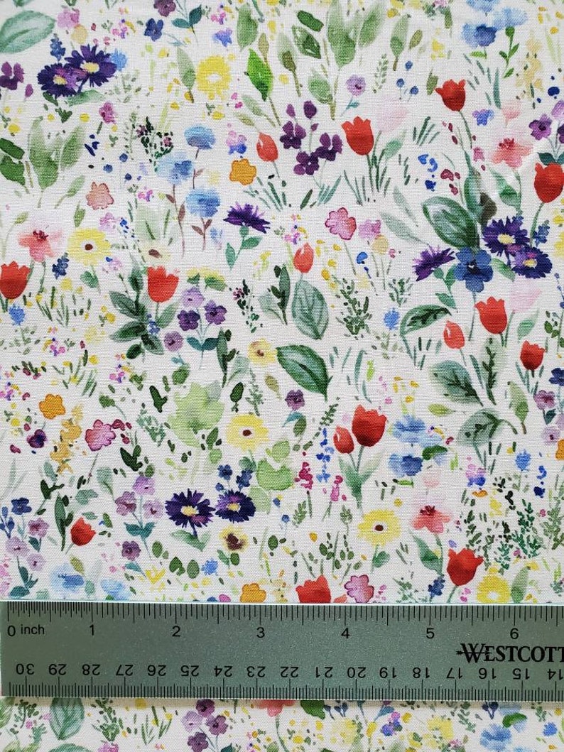 Fleur Watercolor Floral Cotton Fabric by Timeless Treasures. - Etsy