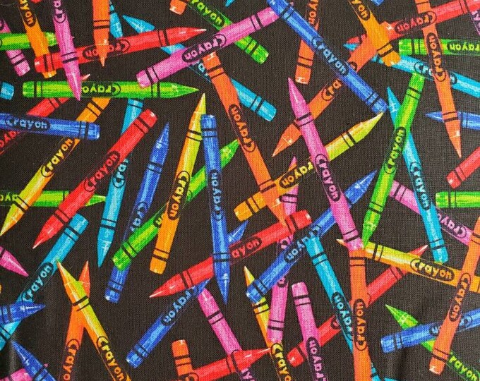 Art Box Crayons Aqua by Crayola for Riley Blake, 1/2 Yard Cut ...