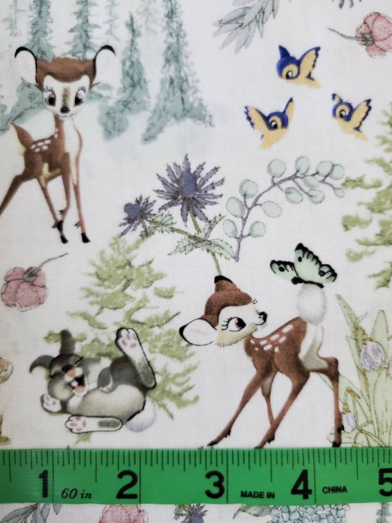 Bambi and Friends Cotton Fabric by Springs Creative. Bambi, Thumper ...