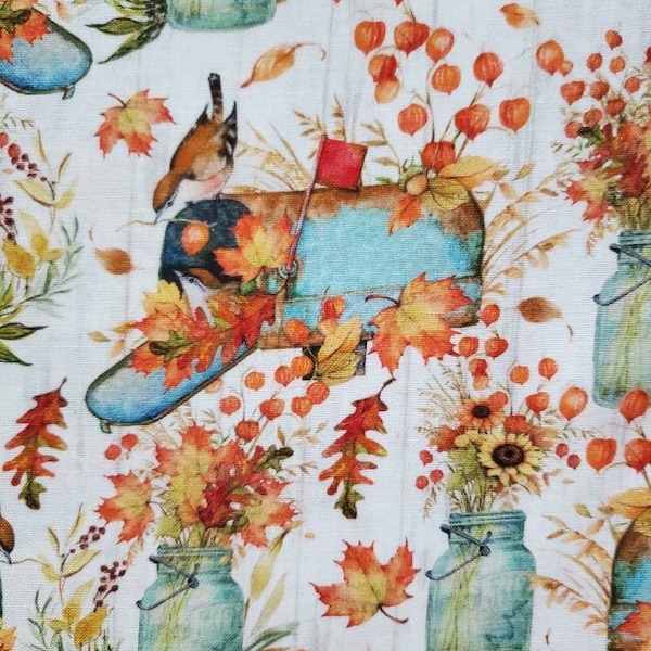 Mason Jars Susan Winget Fall Fabric - Etsy