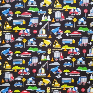 Construction Equipment. Cotton Fabric by Fabric Traditions. Big Trucks ...