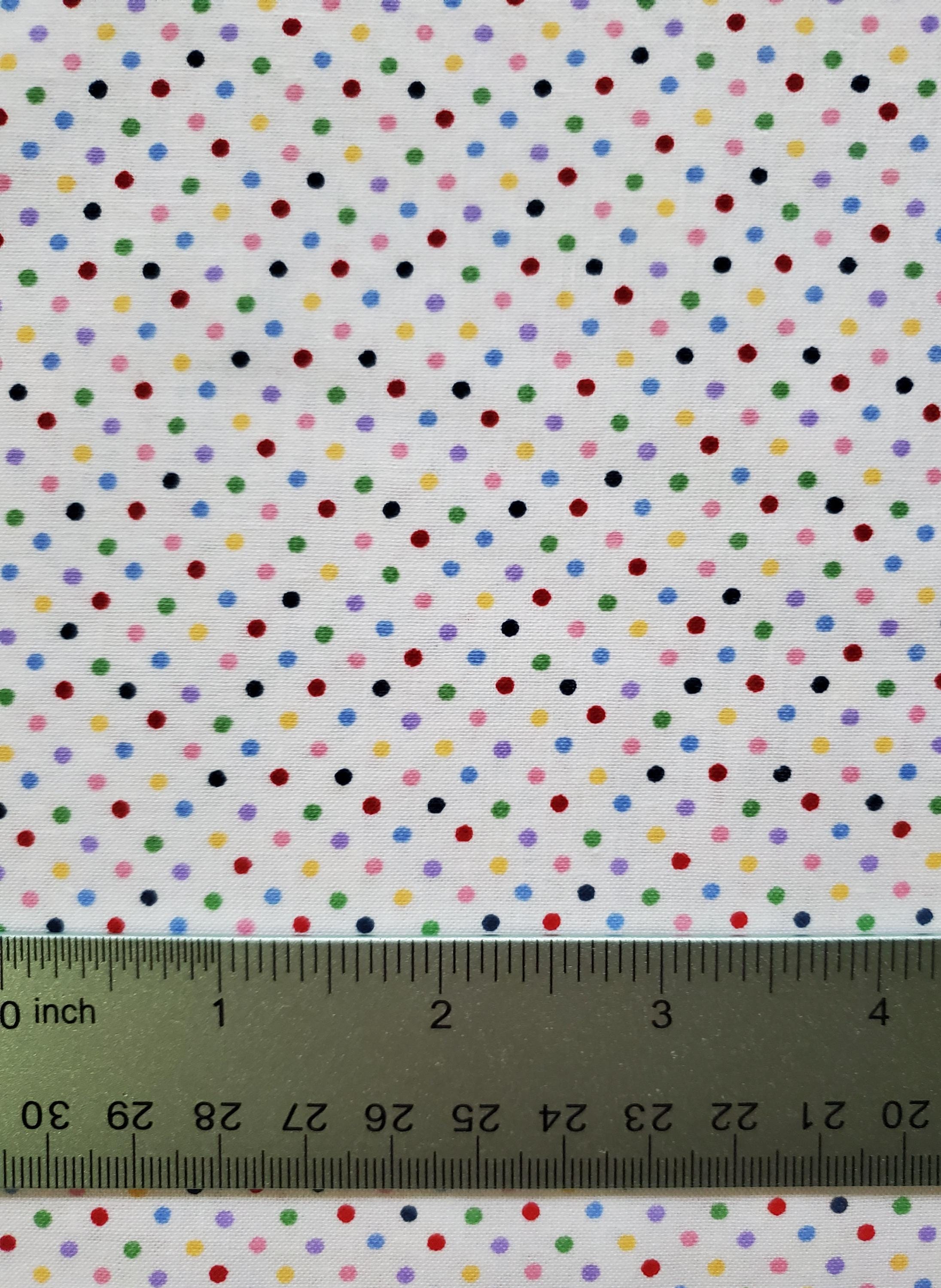 Connect the Dots. Cotton Fabric With Tine Red, Blue, Yellow, Green ...