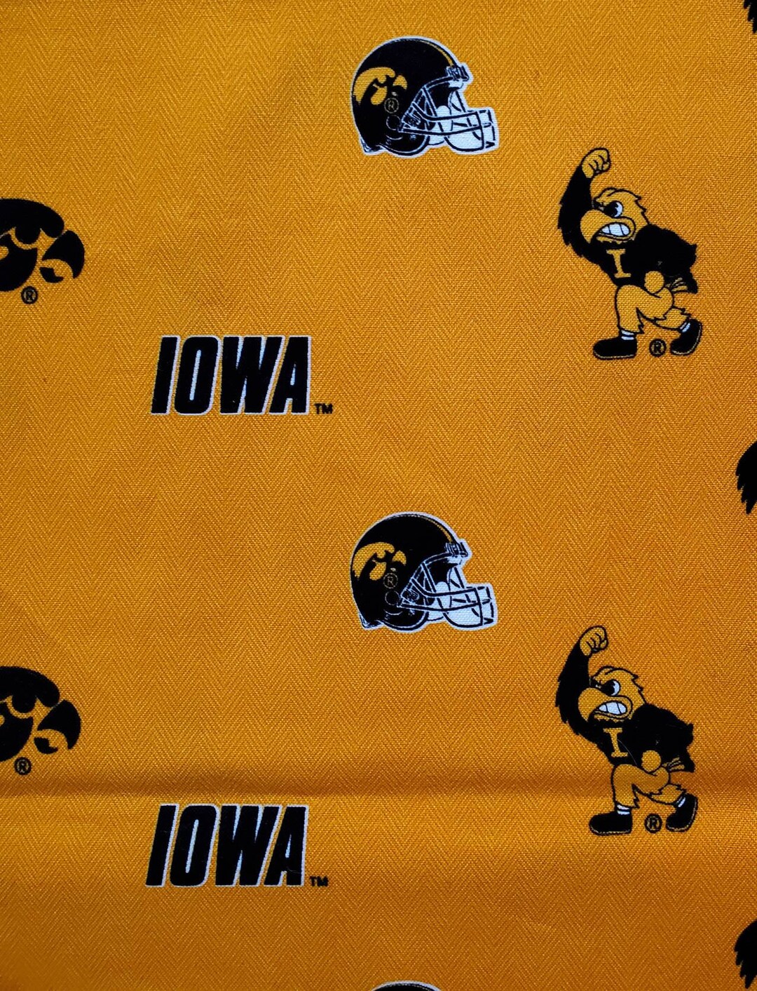 Remnant. University of Iowa Hawkeyes. Cotton Fabric by Sykel. Hawkeye ...