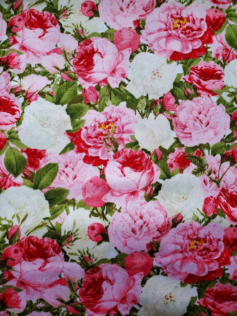 Paris Vintage Rose Bouquet Cotton Fabric by Candace Allen for - Etsy