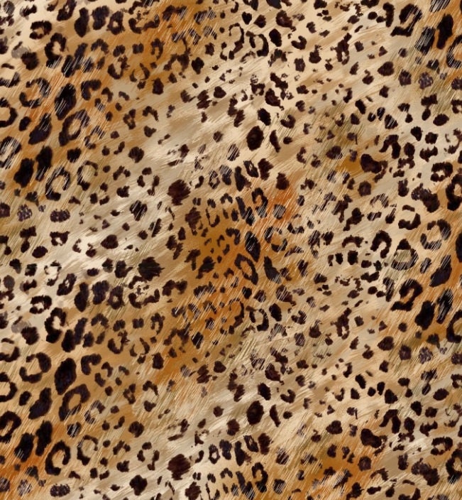 Floral Leopard. Cotton Fabric by Sykel Enterprises. Tropical Flowers on ...