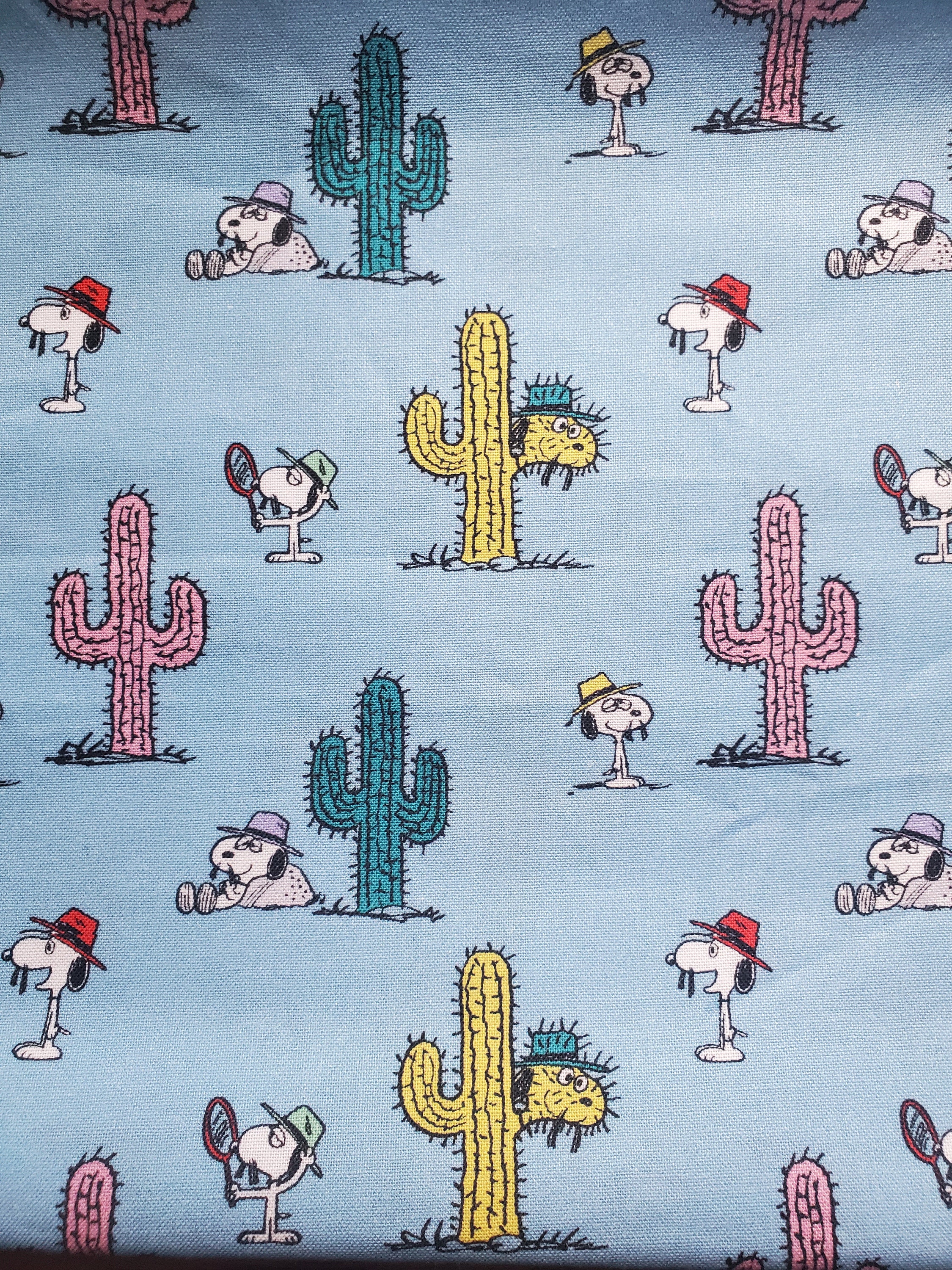 Snoopy and Cacti by Springs Creative Cotton Fabric. Pink - Etsy