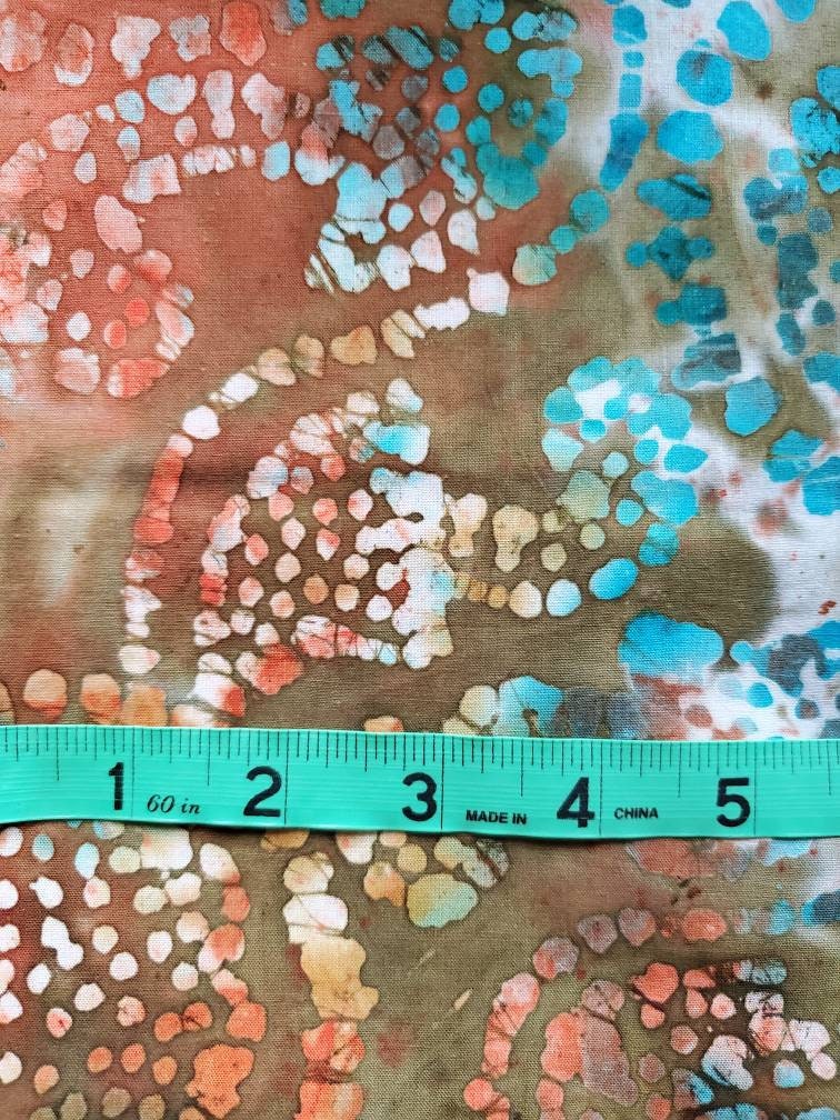 Batik Abstract Cotton Fabric. Pebbles of Beige Rust and - Etsy