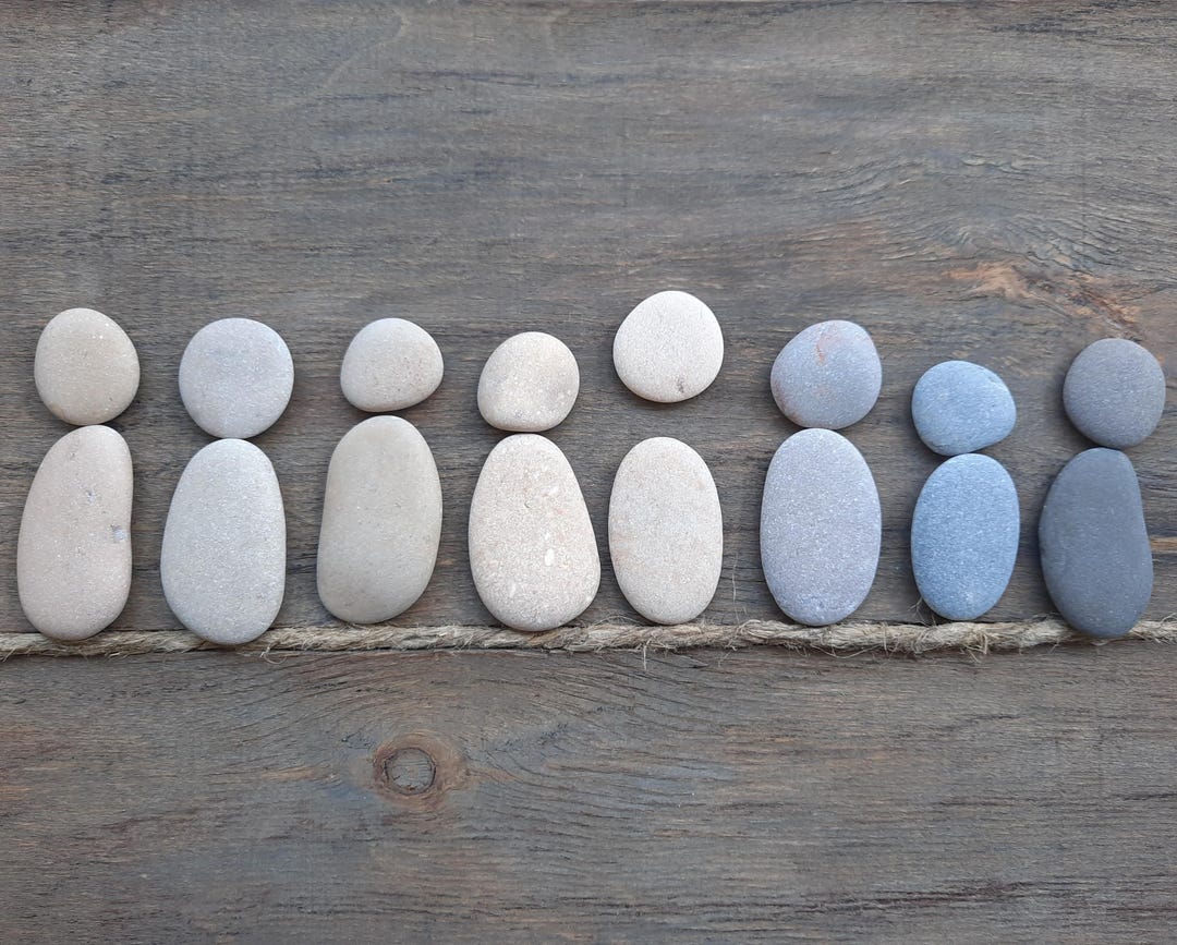 Pebble People Art Supplies, Set of 8 Pebble People, Beach Pebble Person ...